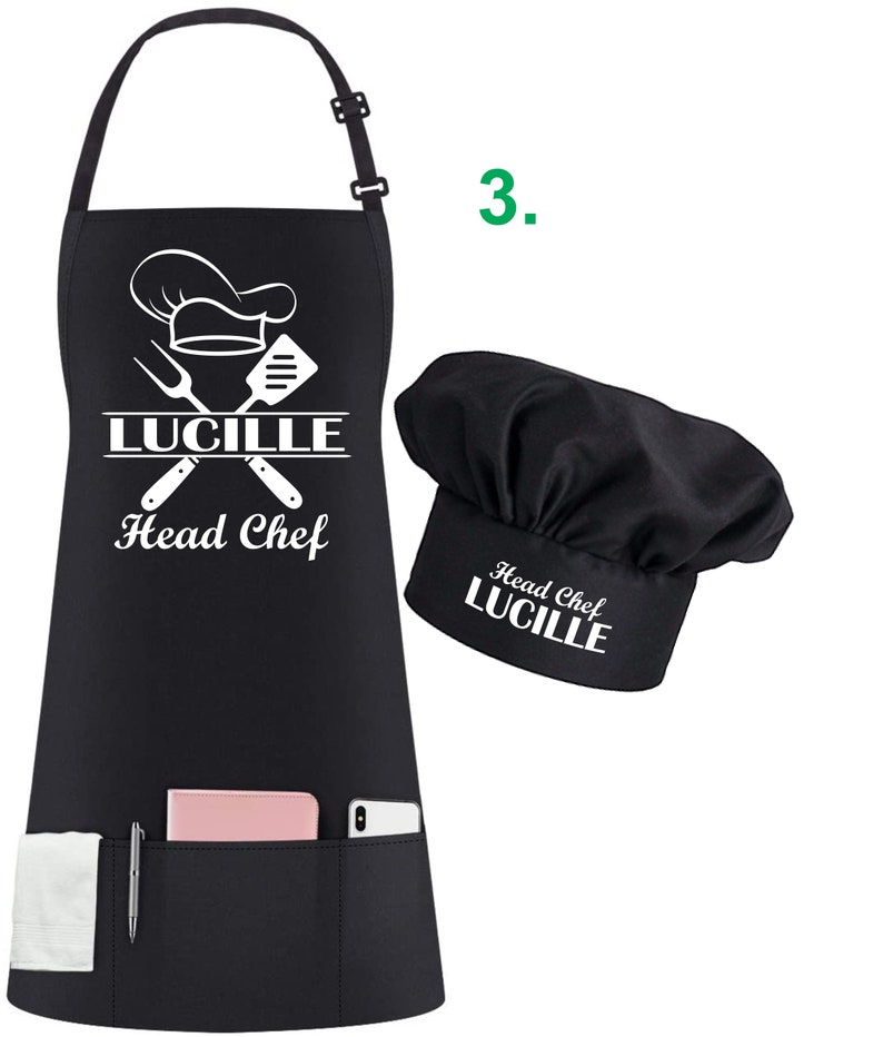 Personalized Apron Chef Hat Set Custom Logo Text Monogram - Etsy