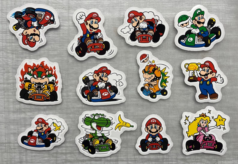 Super Mario Kart Sticker Pack - Etsy