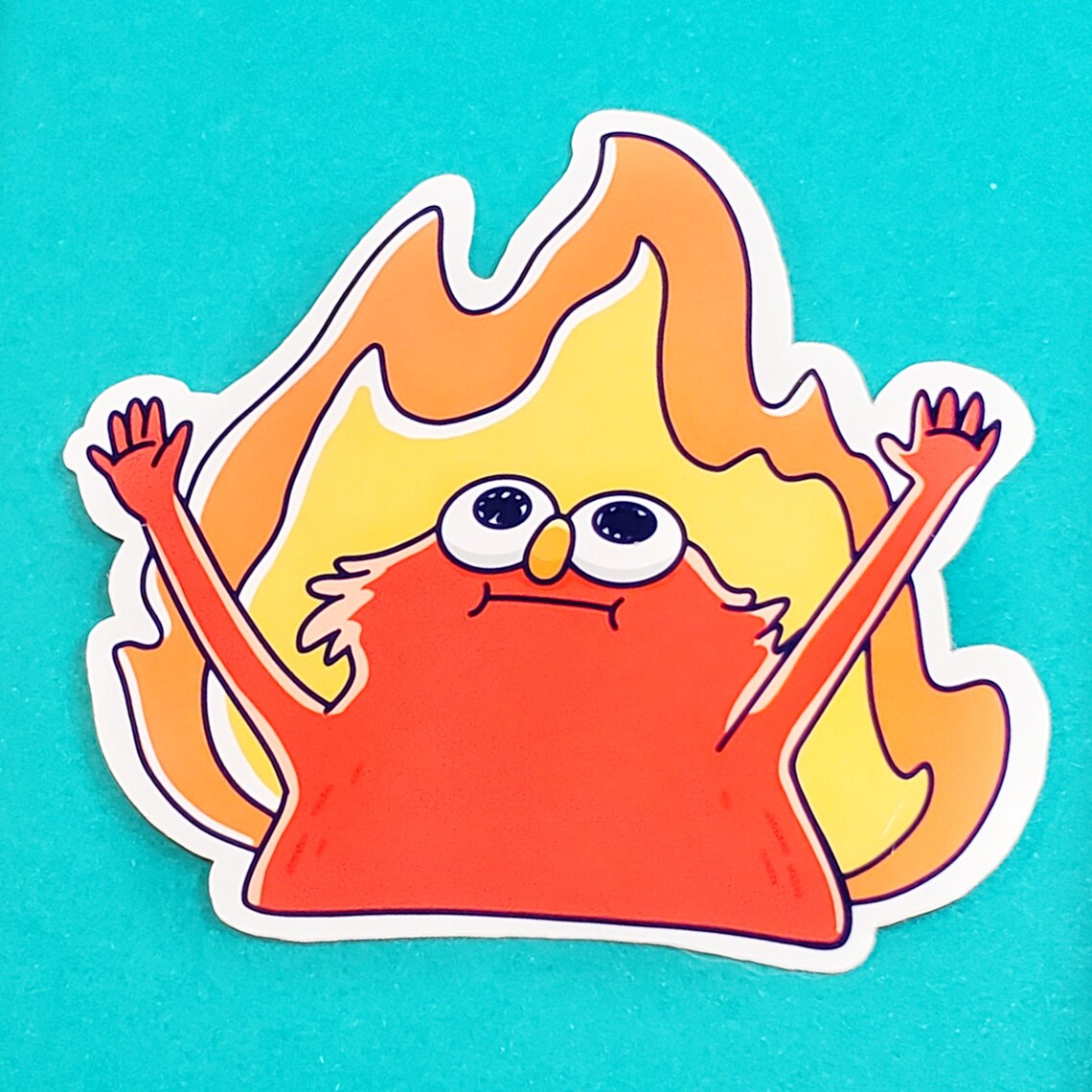 Elmo Meme Sticker Flaming Elmo Sticker Funny Sticker Meme | Etsy