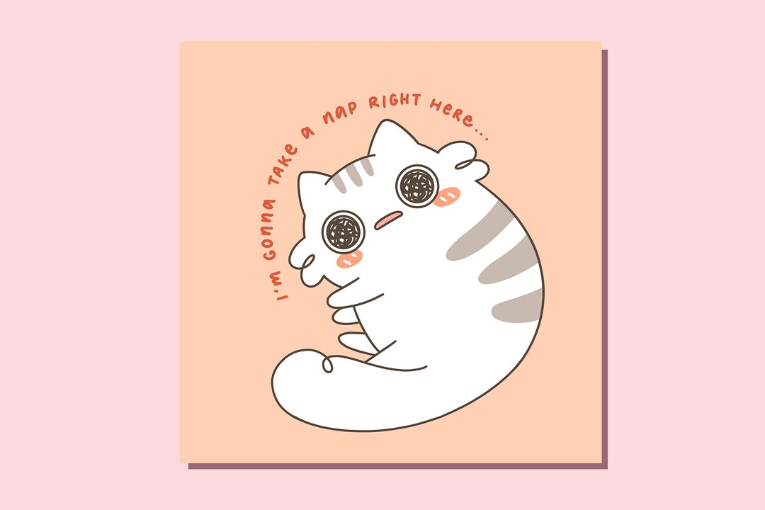 Take a Nap Print, Cute Art Print, Kawaii Art Print, Cute Art Print ...