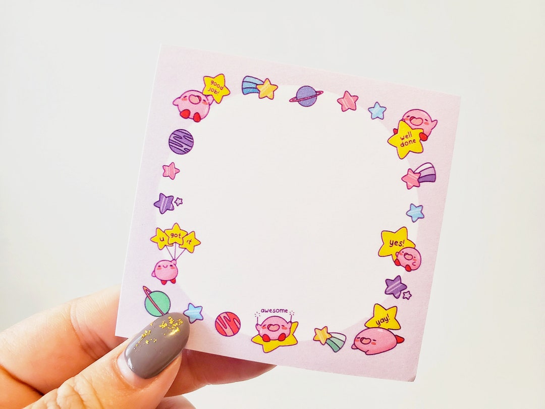 Kirby Sticky Note, Post Its, Post It Note, Stationary, Sticky Notepad ...