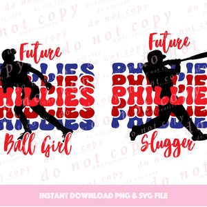 Future Philadelphia Baseball Ball Girl Slugger SVG Cut Files & PNG ...