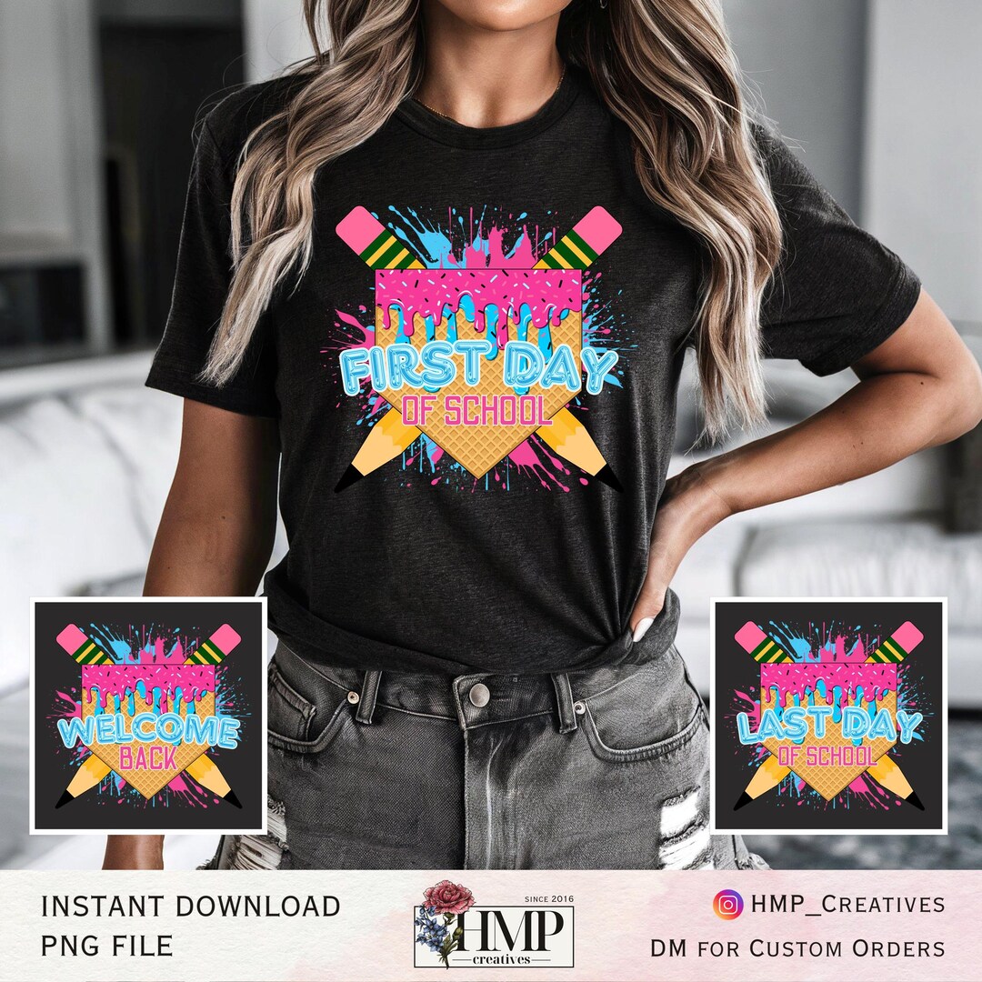 Ice Cream Drip Teacher Welcome Back to School First Day Last Day PNG ...