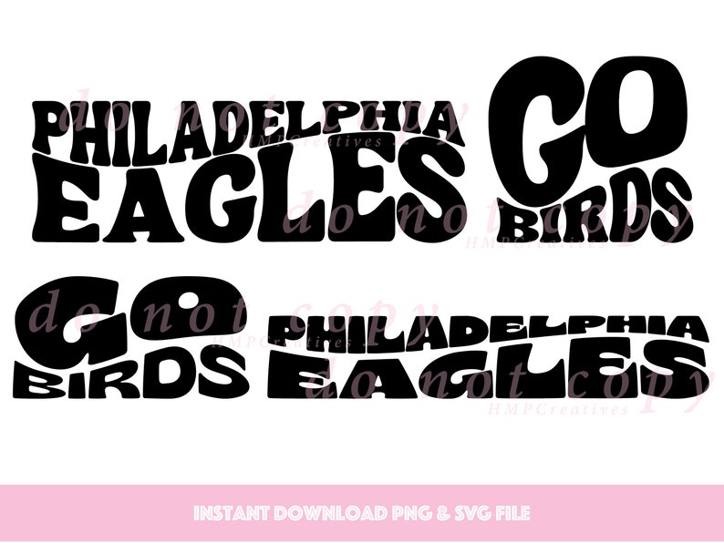 4 Pack Go Birds Eagles Football SVG Cut Files for Cricut - Etsy