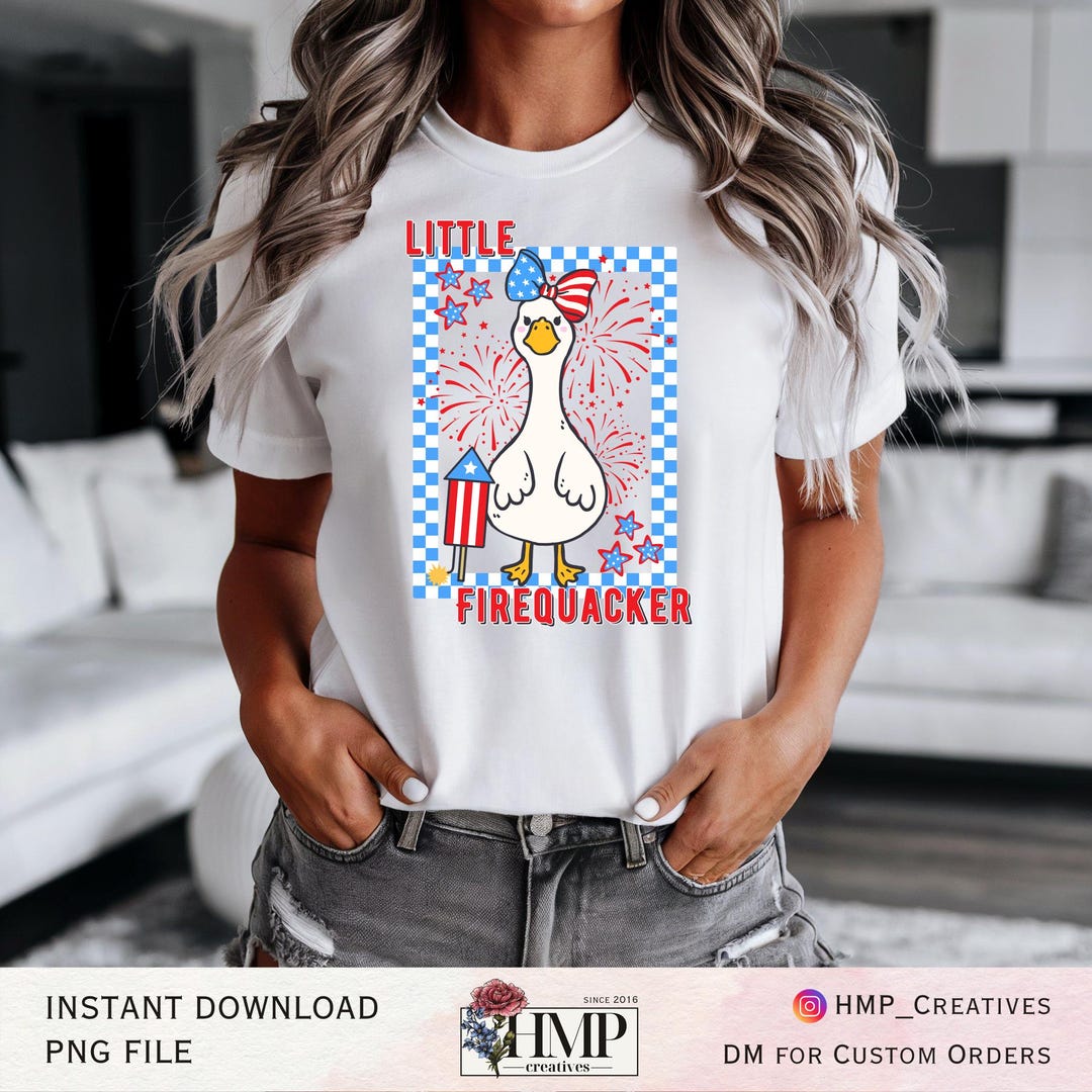 4th of July USA American Little Firequacker Duck Goose Trendy Silly ...