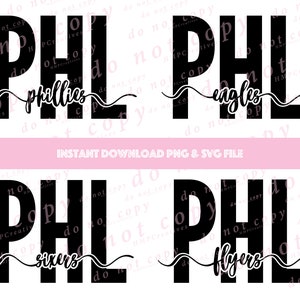 Philadelphia Sports PHL Football Baseball Hockey Basketball SVG Cut ...