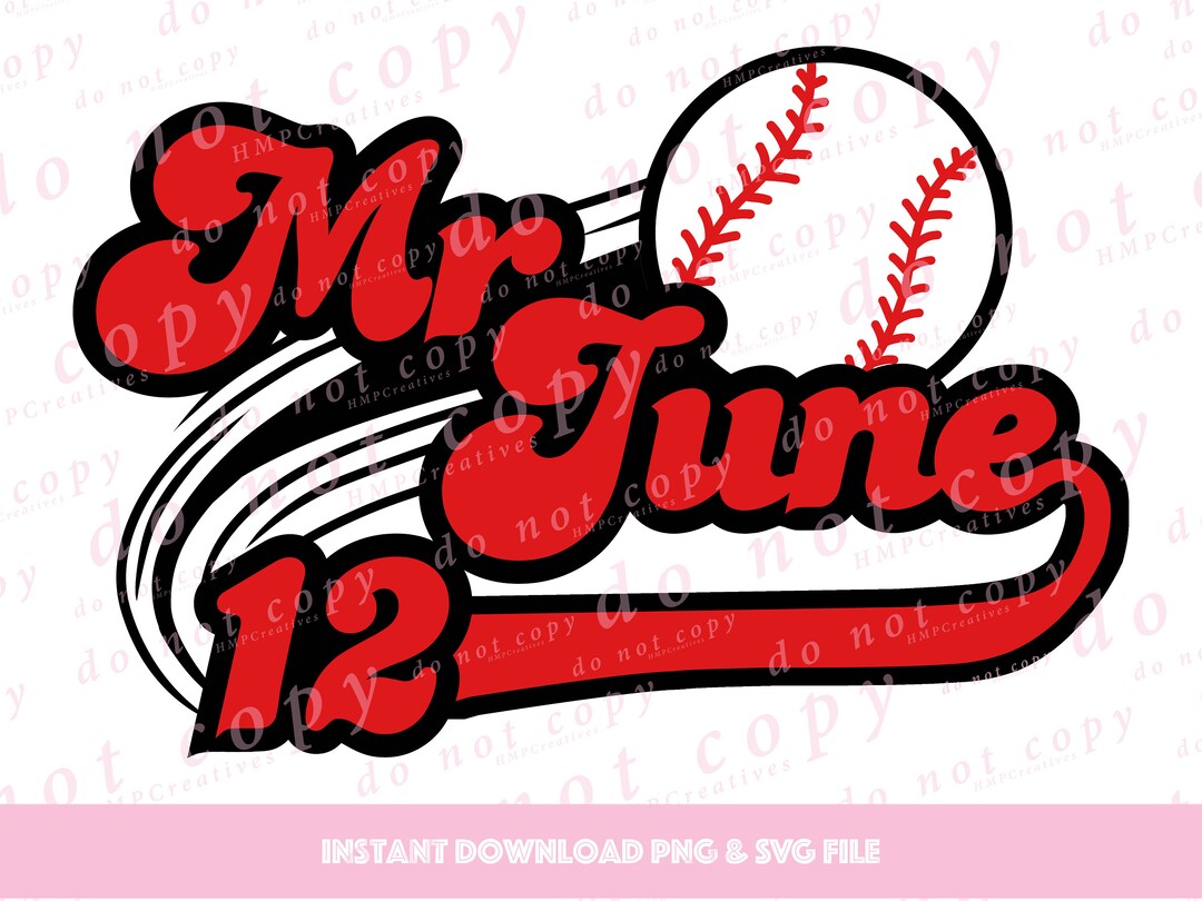 Philadelphia Baseball Mr June SVG Cut File & PNG Digital File for ...