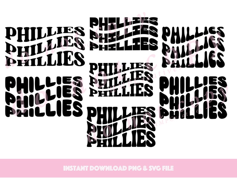 Philadelphia Baseball 7 Pack Wavy Font SVG Cut File for Cricut - Etsy