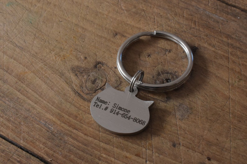 Personalized cat tag cat name tag custom cat tag cat ID | Etsy