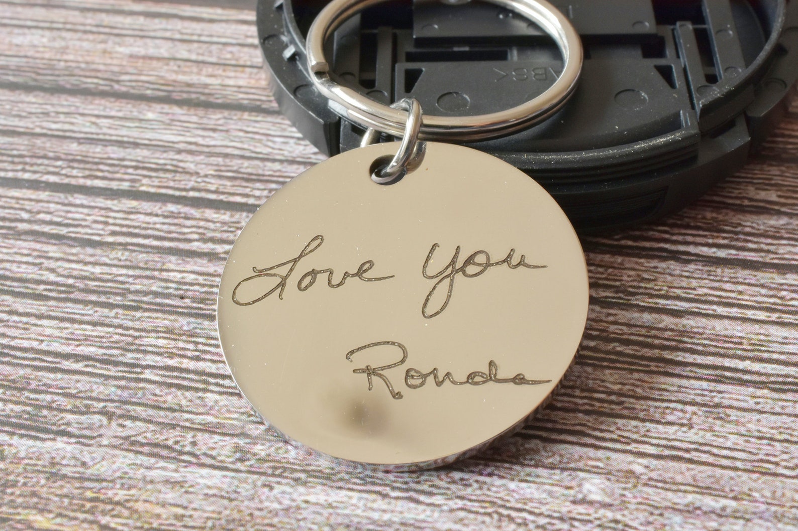 Signature keychain actual handwriting keychain personalized | Etsy