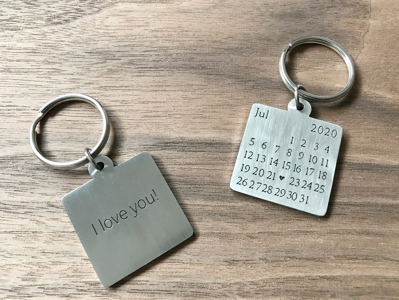 Calendar Keychain Personalized Keychain Date Highlighted - Etsy
