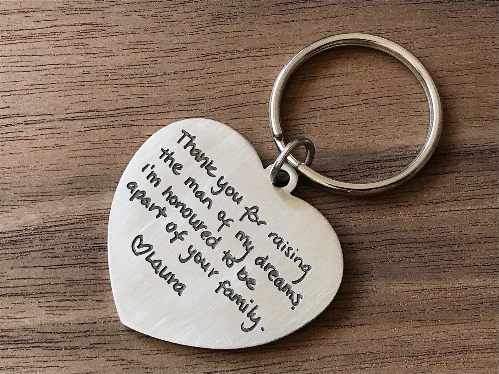 Actual Handwriting Keychain Signature Keychain Heart | Etsy