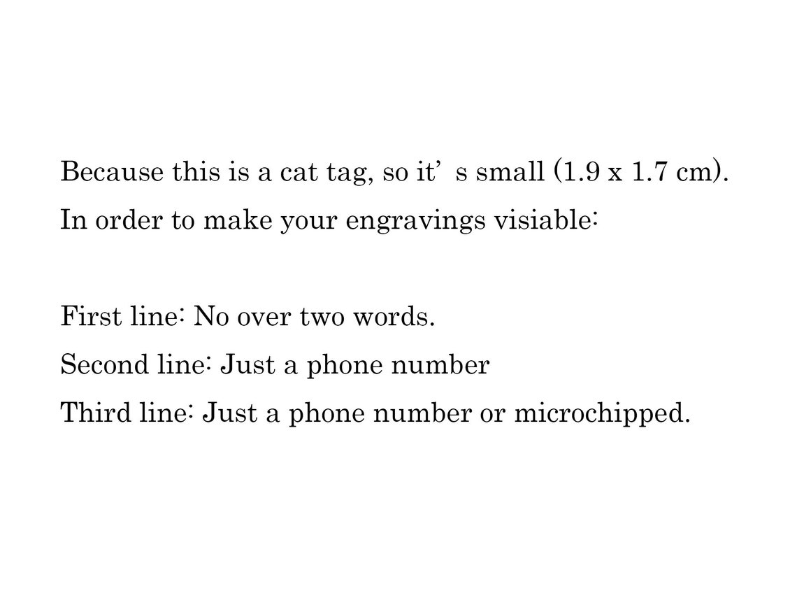 Personalized cat tag cat name tag custom cat tag cat ID | Etsy