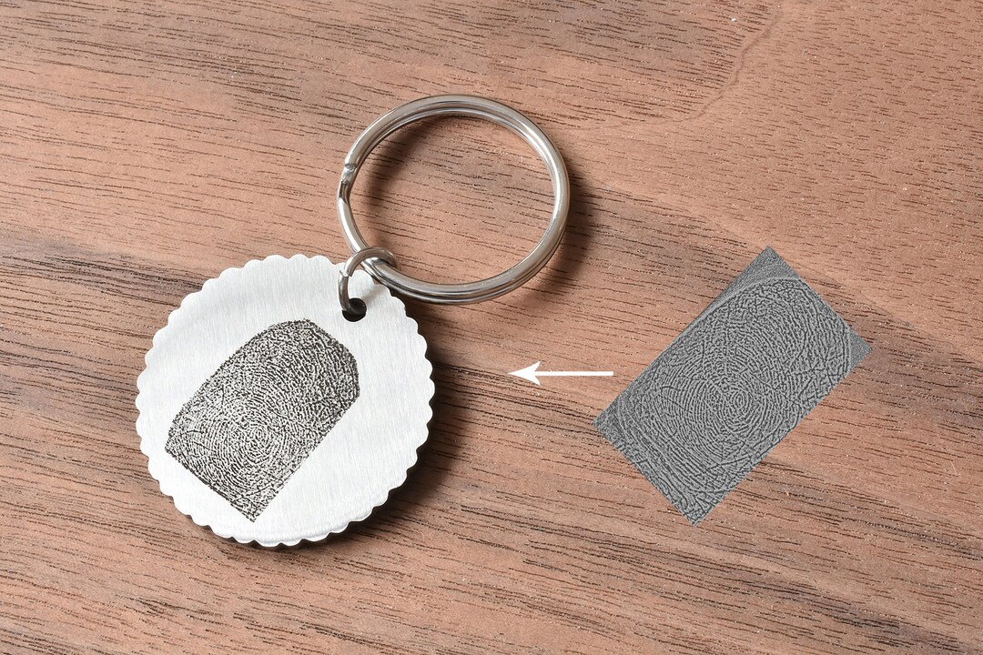Personalized Fingerprint Keychain: Stainless Steel Keepsake Gift - Etsy