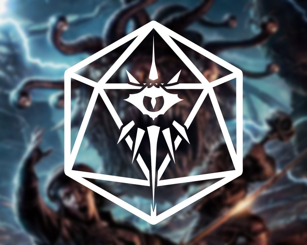 Dnd Warlock Symbol in D20 Vinyl Decal Car Decal Laptop | Etsy UK