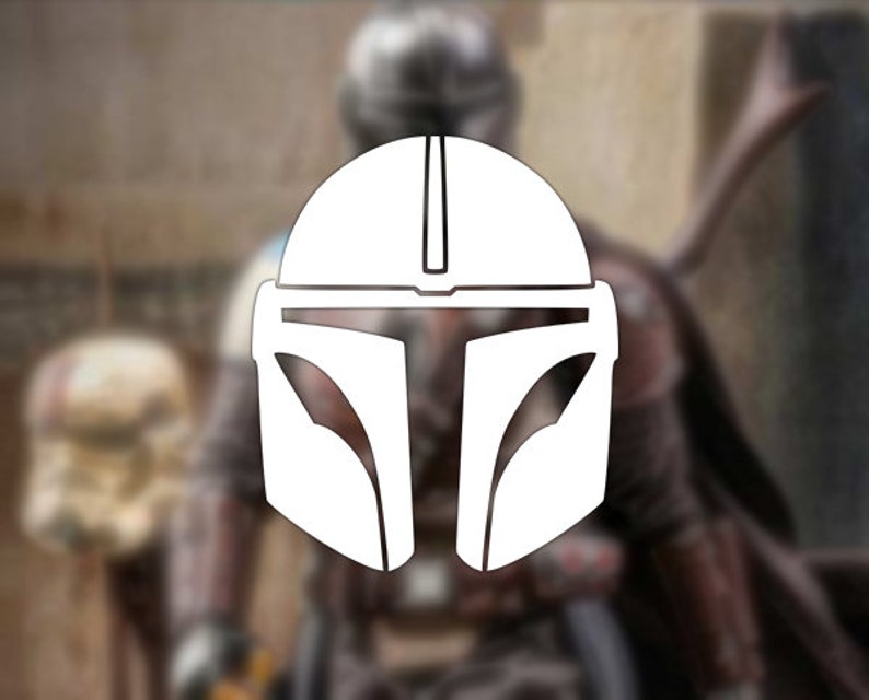 The Mandalorian Helmet Bounty Hunter Decal Vinyl Car Decal | Etsy