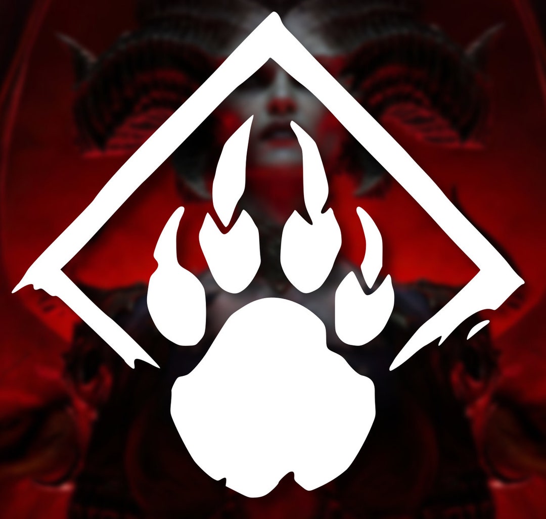 Diablo 4 Druid Diablo 4 Druid Class Icon Lined Vinyl Decal Car Decal Laptop Decal Phone