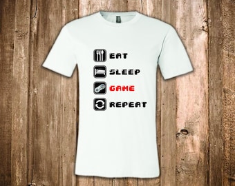 Eat Sleep Game Repeat Shirt. Game Shirt. Gaming Shirt. Gamer - Etsy