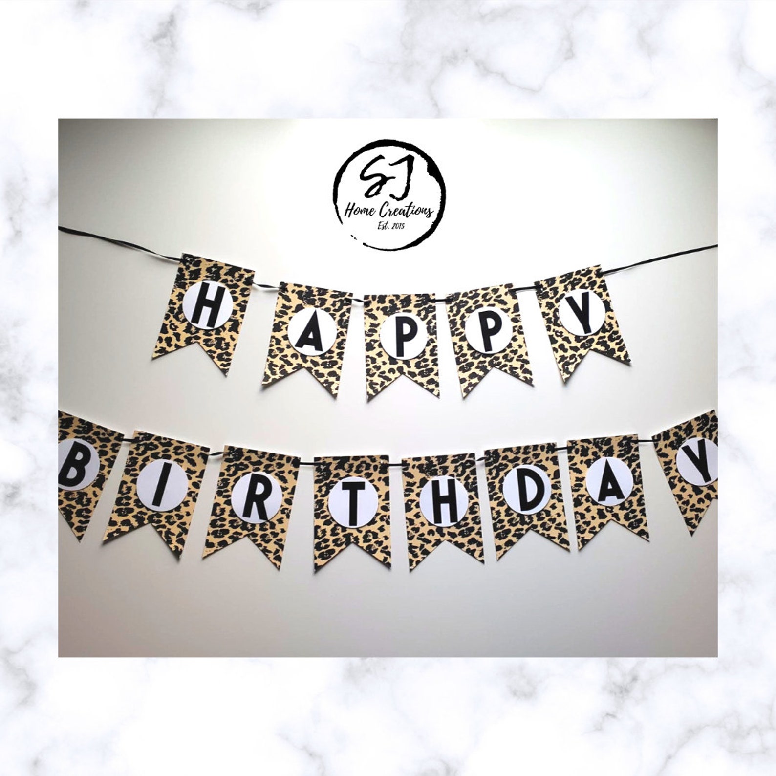 LEOPARD HAPPY BIRTHDAY Banner Birthday Banner Birthday - Etsy