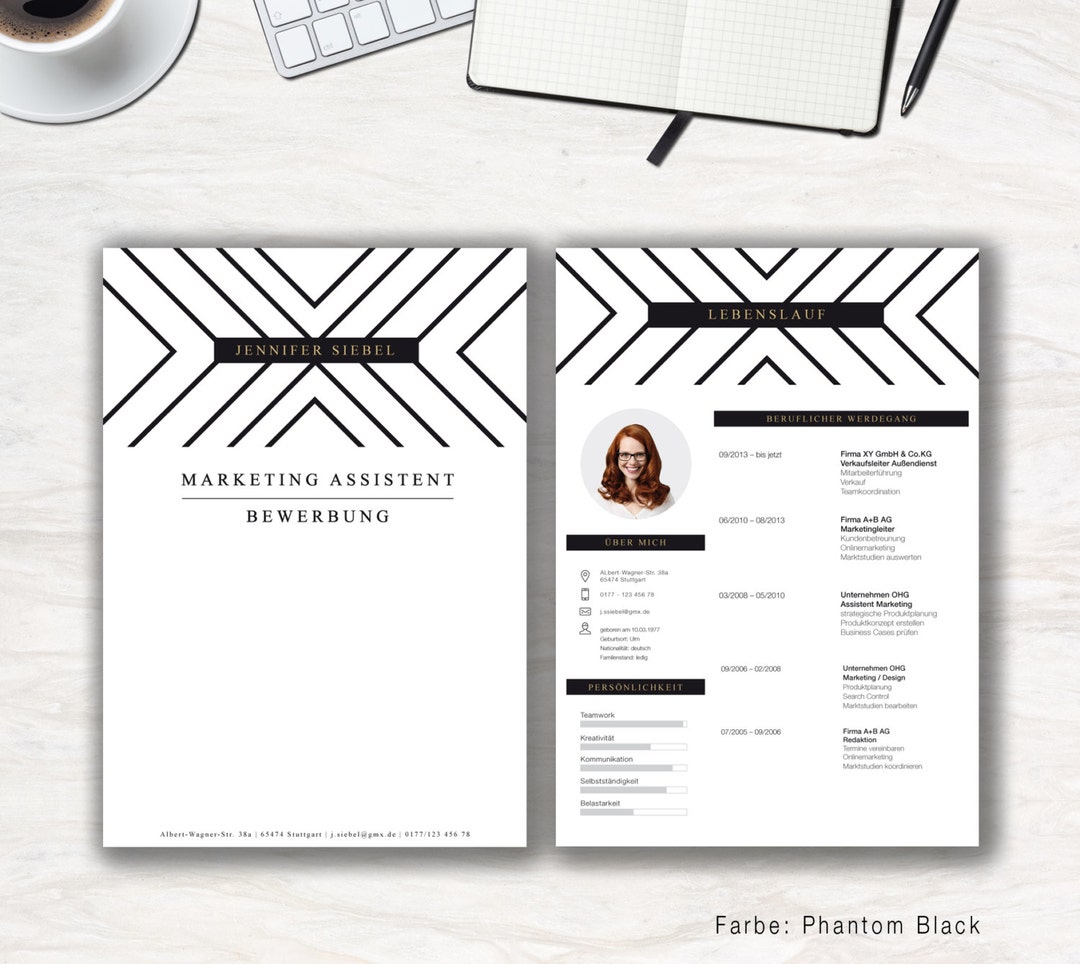 Application Template Classy Stripes Lite for MS Word - Etsy