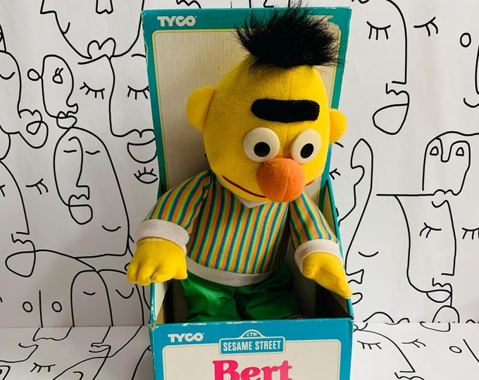 Vintage Bert Sesame Street Stuffed Doll Tyco Preschool Toys Jim Henson ...