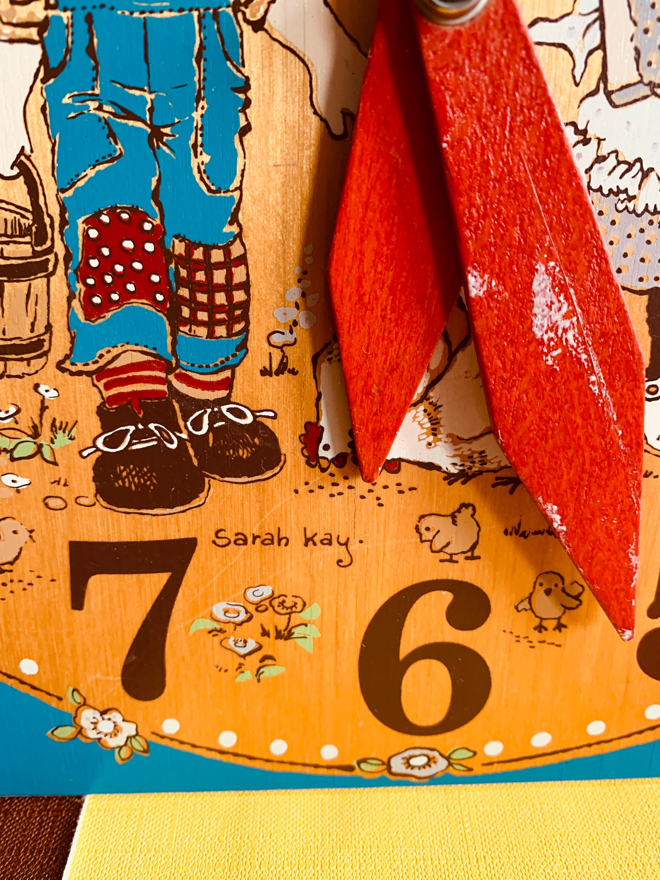 Vintage Sarah Kay Wall Clock 70s - Etsy