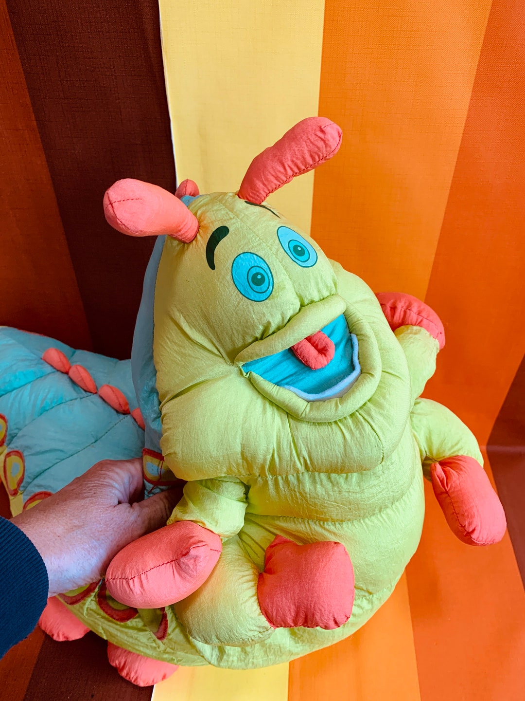 Vintage a Bug's Life Plush Stuffed Animal Heimlich Bean 90s Pixar Walt ...