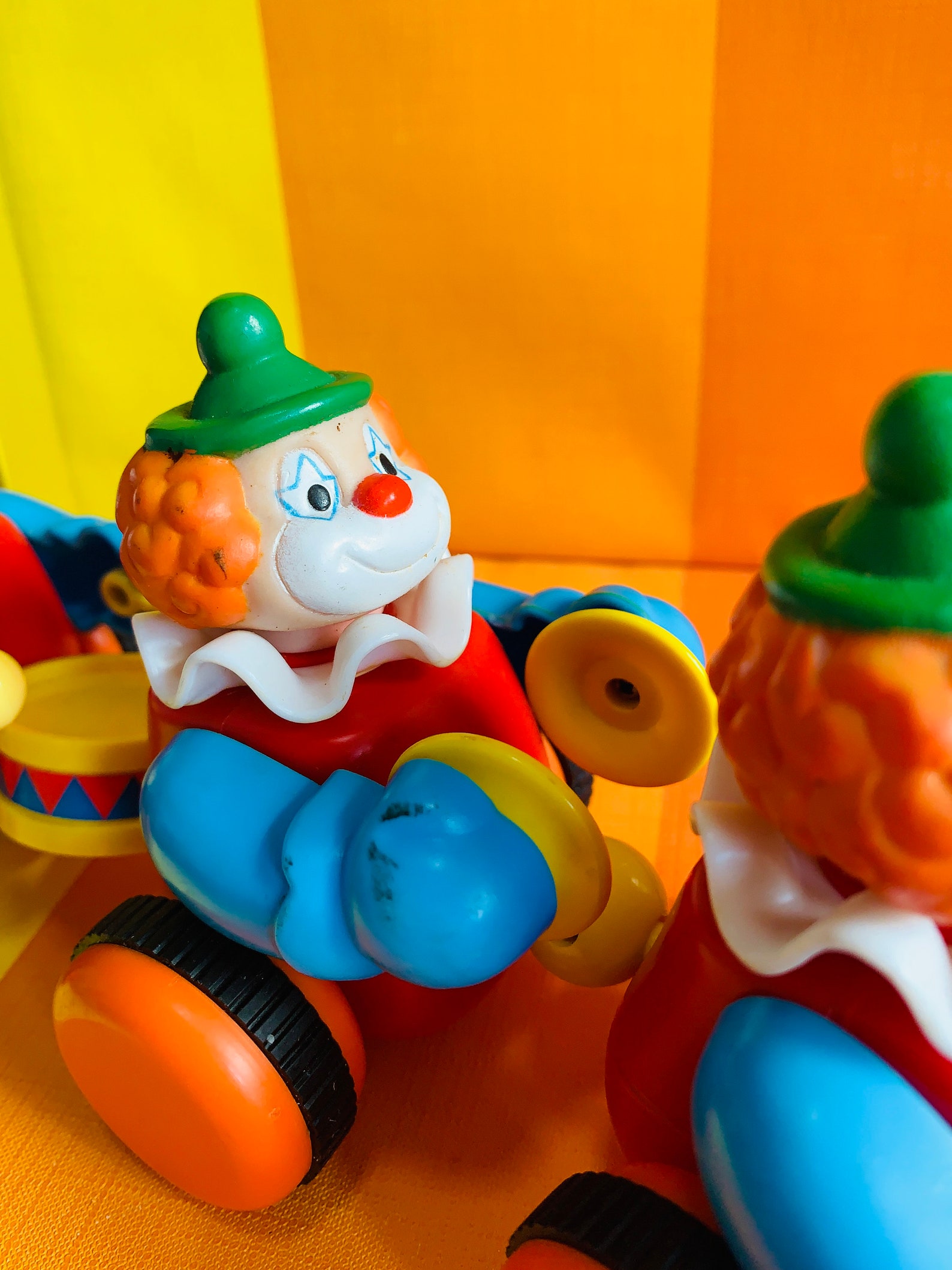 Vintage Pull Along Rolling Clown Band 70s Bluebox Toddler Toys | Etsy