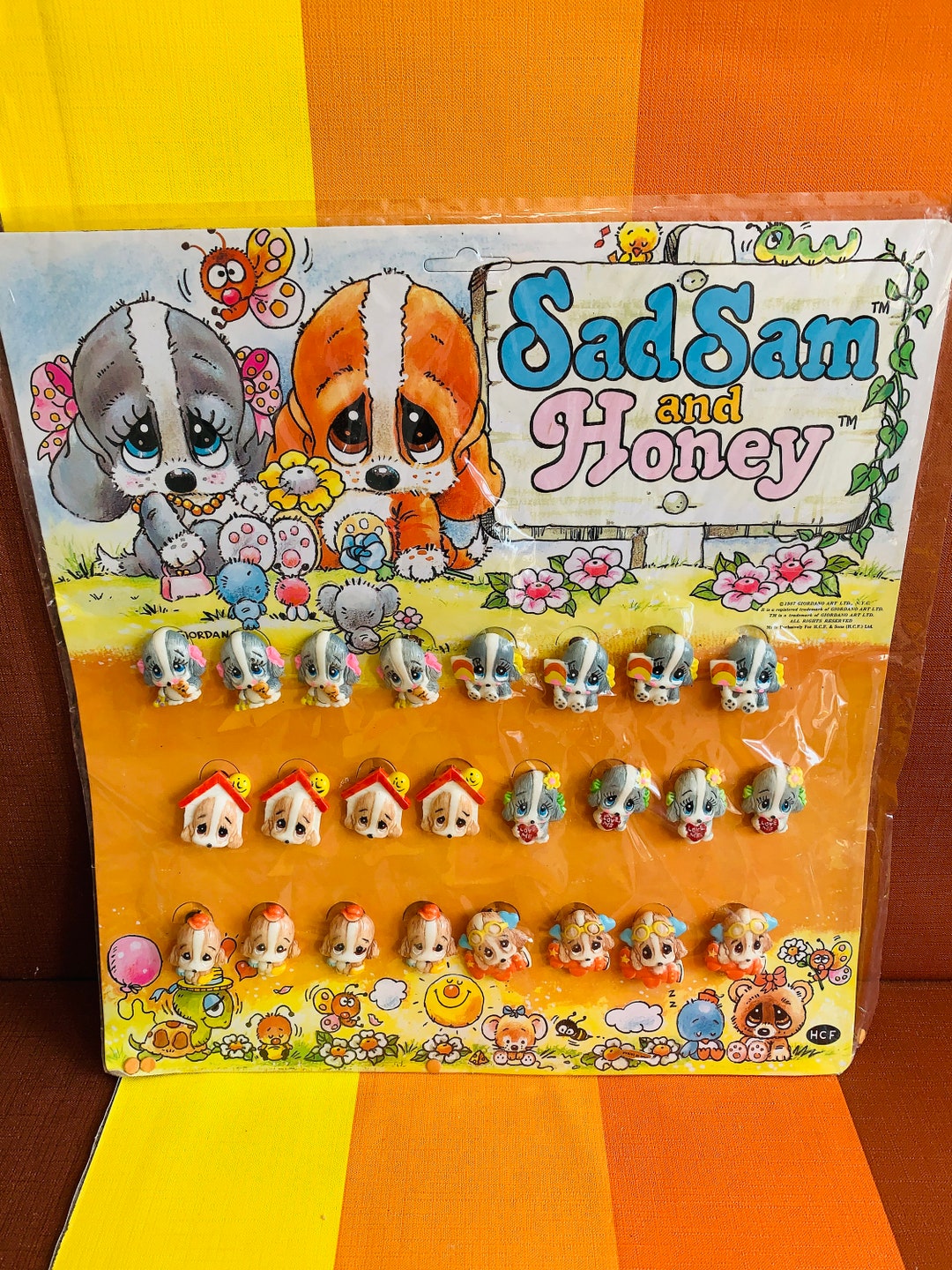 Vintage Sad Sam and Honey Giordano ART Made in Hong Kong 1986 Brooch ...