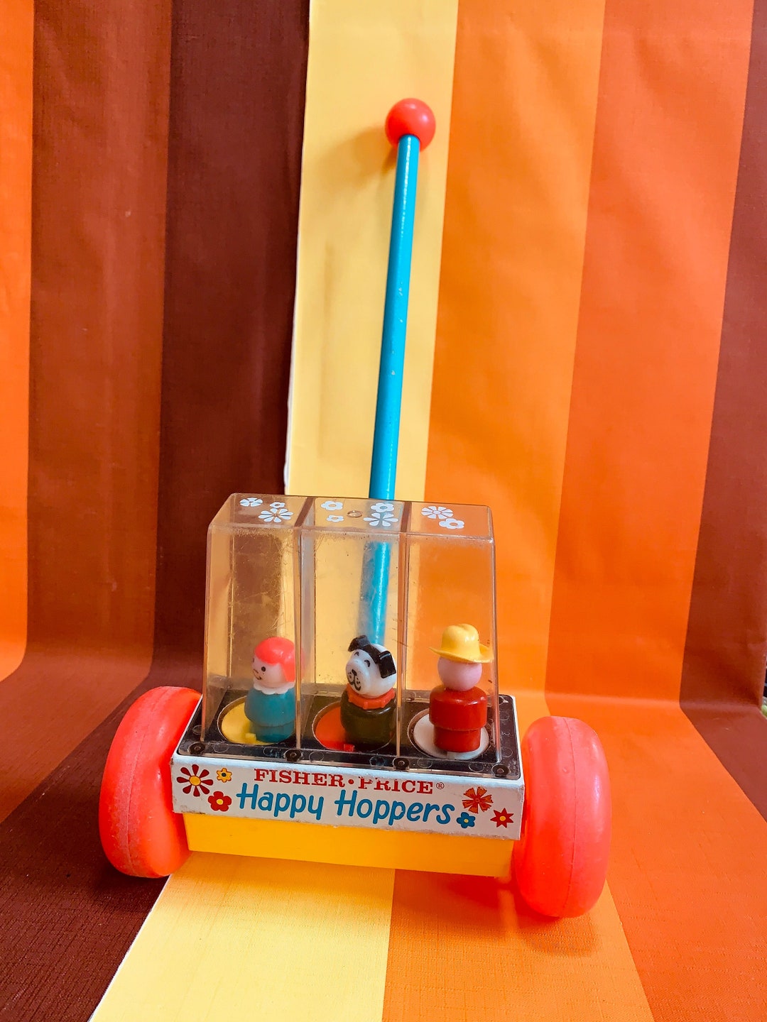 Vintage Happy Hopper Push Toy Popping and Bouncing Little People 1969 ...