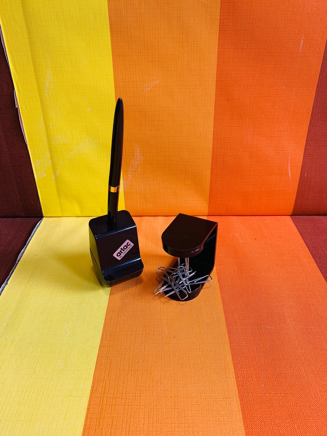 Vintage Desk Set Pen and Paperclip Holder Arlac Clip-fox Made in West ...