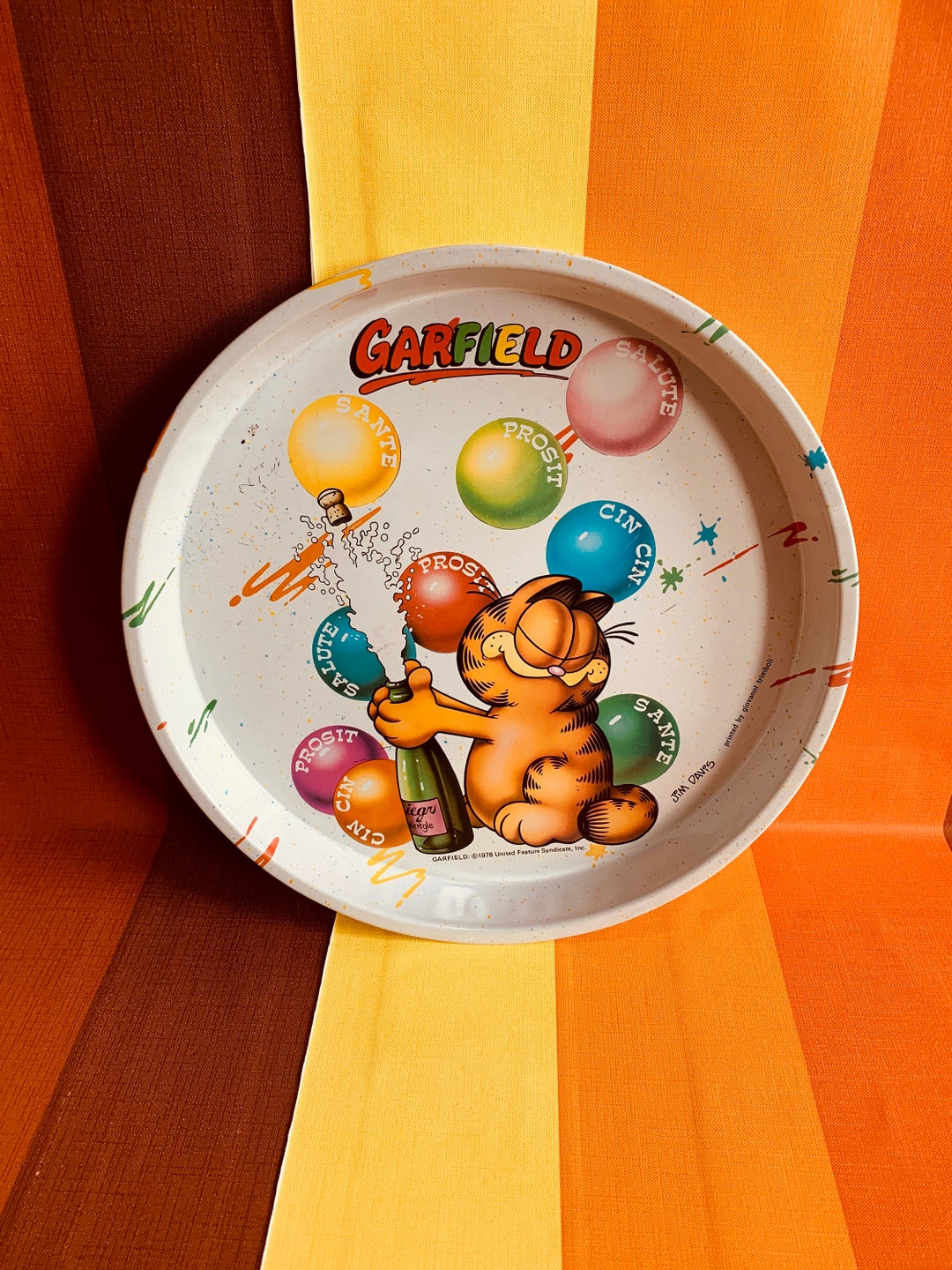 Vintage Garfield Tray United Feature Syndicate Giovanni Trimboli 80s ...