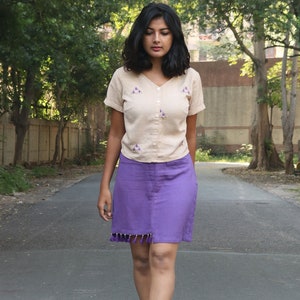 Buy Linen Top for Women, Beige Linen Top, Linen Crop Top, Made to Order ...