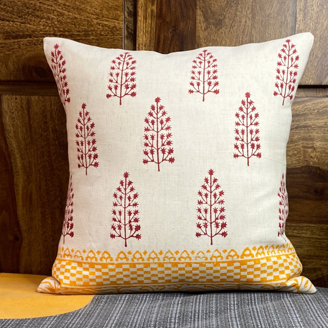 Hand Block Print Hand Made Hand Block Print Linen Cushion - Etsy