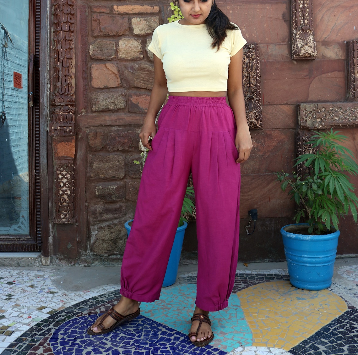 Unisex Magenta Pants for Women, Custom Made Baggy Pant, Bohemian Pants ...