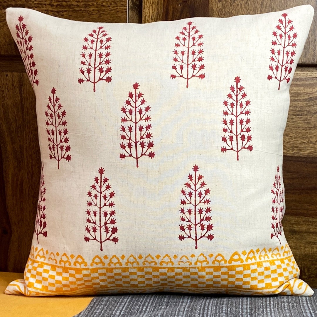 Hand Block Print Hand Made Hand Block Print Linen Cushion - Etsy