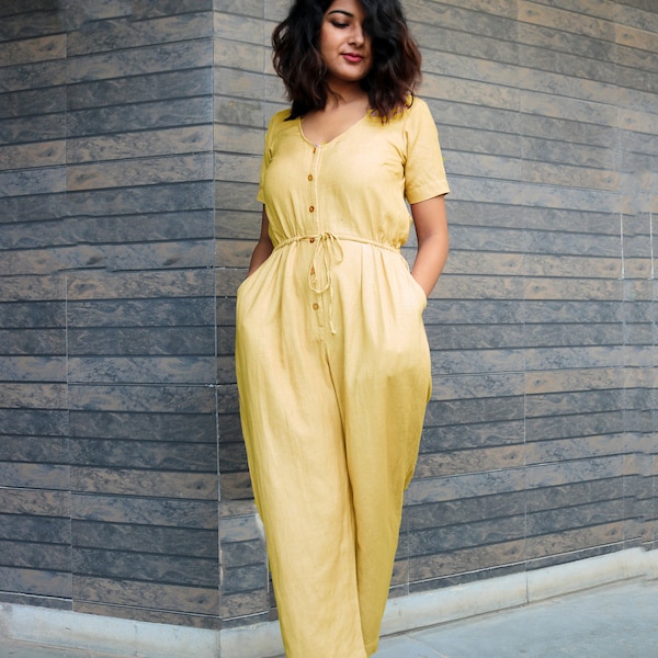 Yellow Jumpsuit - Etsy