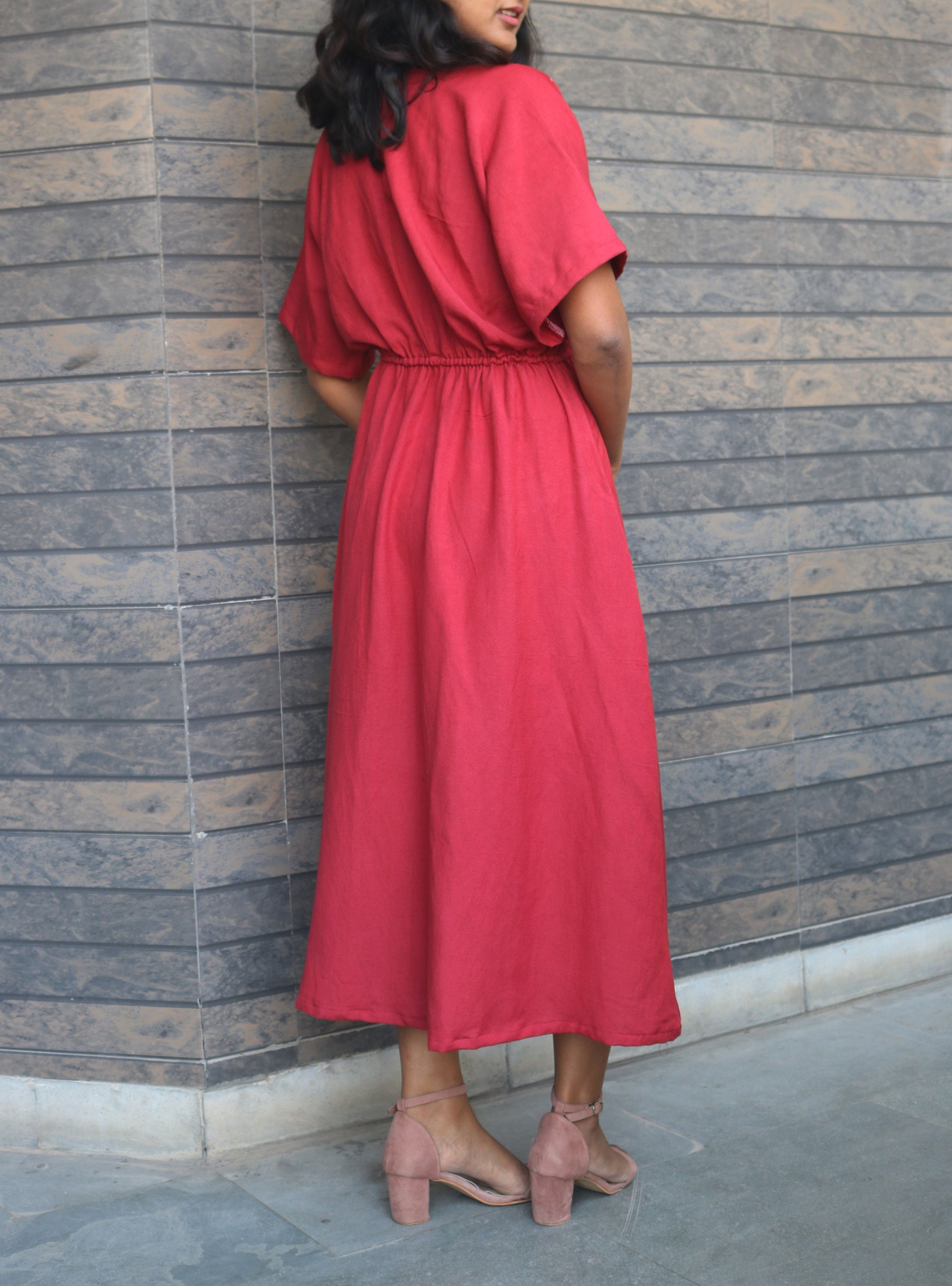 Boho dress for women Red linen dress Bohemian dress Linen | Etsy