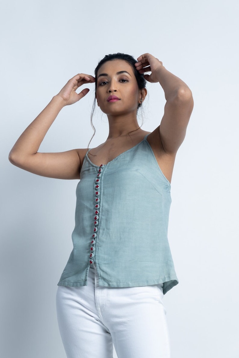 Linen Top for Women, White Top, Linen Tank Top, Tops for Summer, Made ...