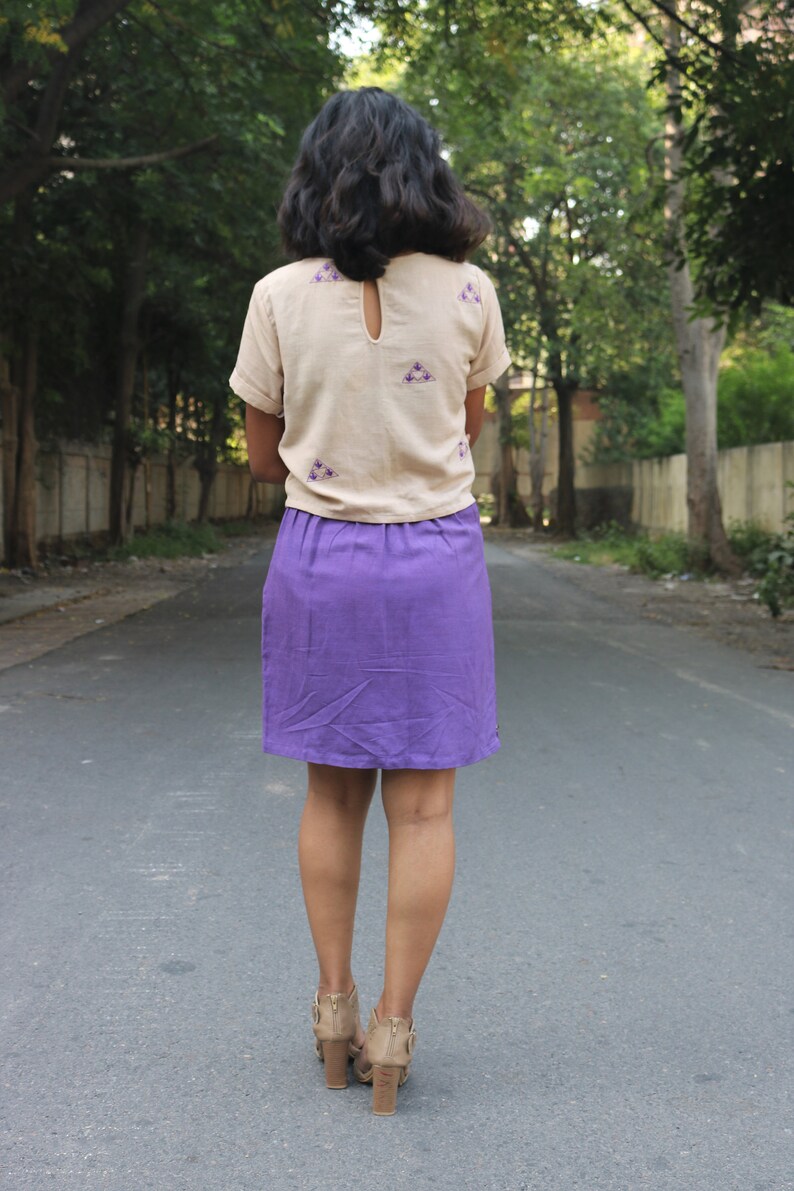 Linen Top for Women Beige Linen Top Linen Crop Top Made to - Etsy India