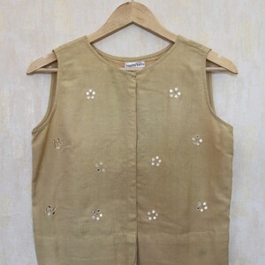 Sleeveless Top for Women, Beige Linen Top, Linen Sleeveless Top, Linen ...