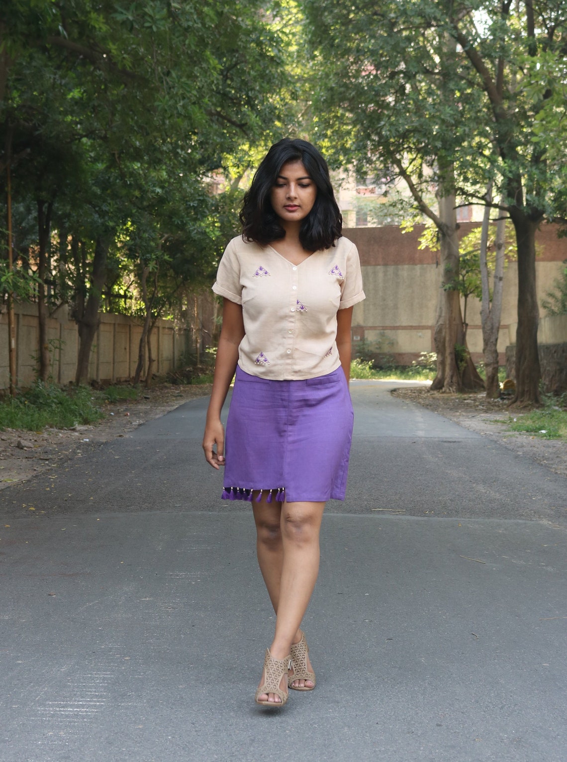 Linen Top for Women Beige Linen Top Linen Crop Top Made to - Etsy India