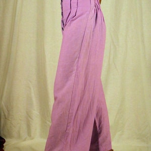 Button-down Lilac Pants, Linen Pants for Women, Elasticated Pants, Made ...