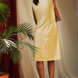 Yellow Linen Tunic Shift Dress Plus Size Custom Made Made | Etsy