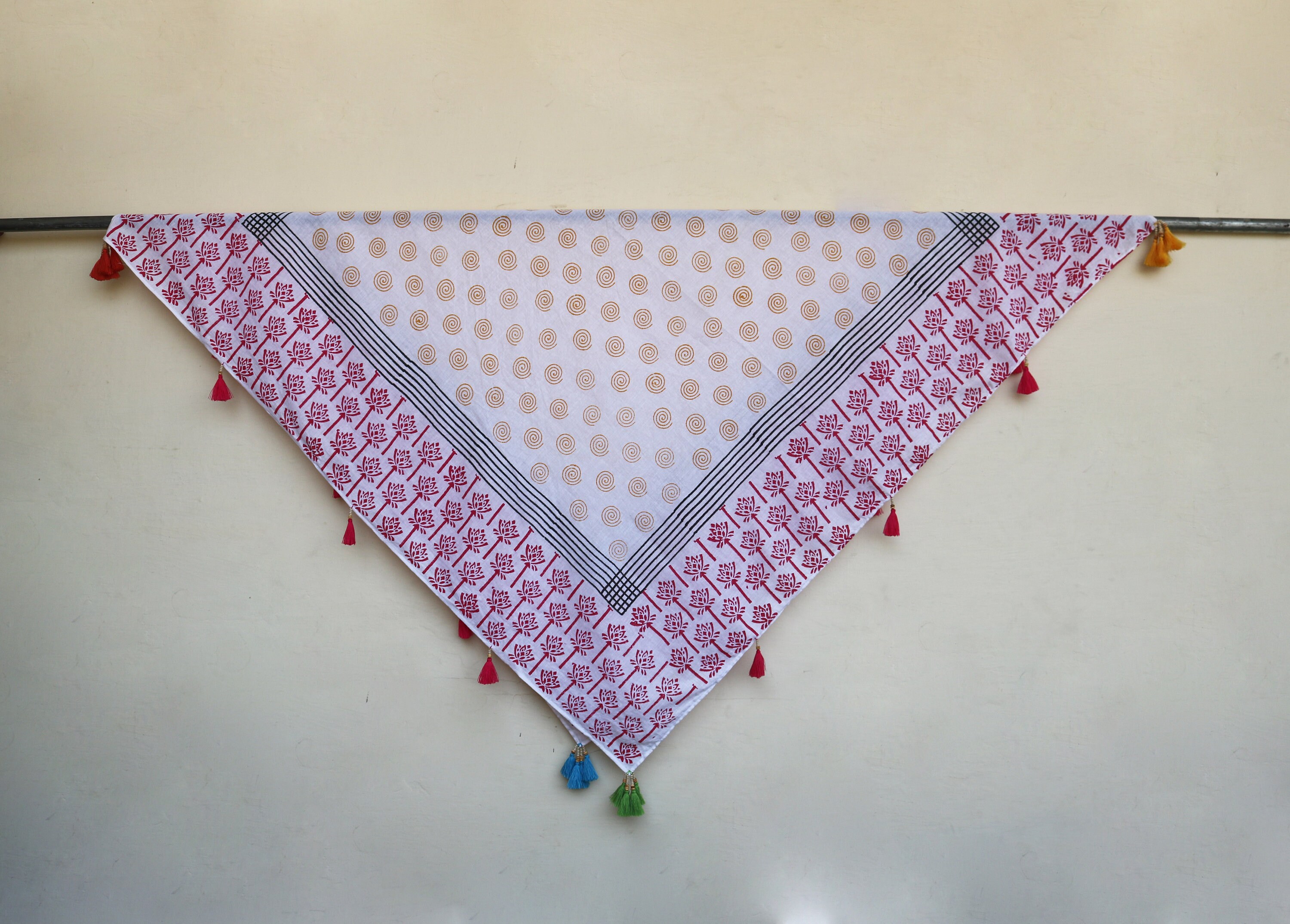 Block printed cotton scarf Boho scarf Print wrap Square | Etsy