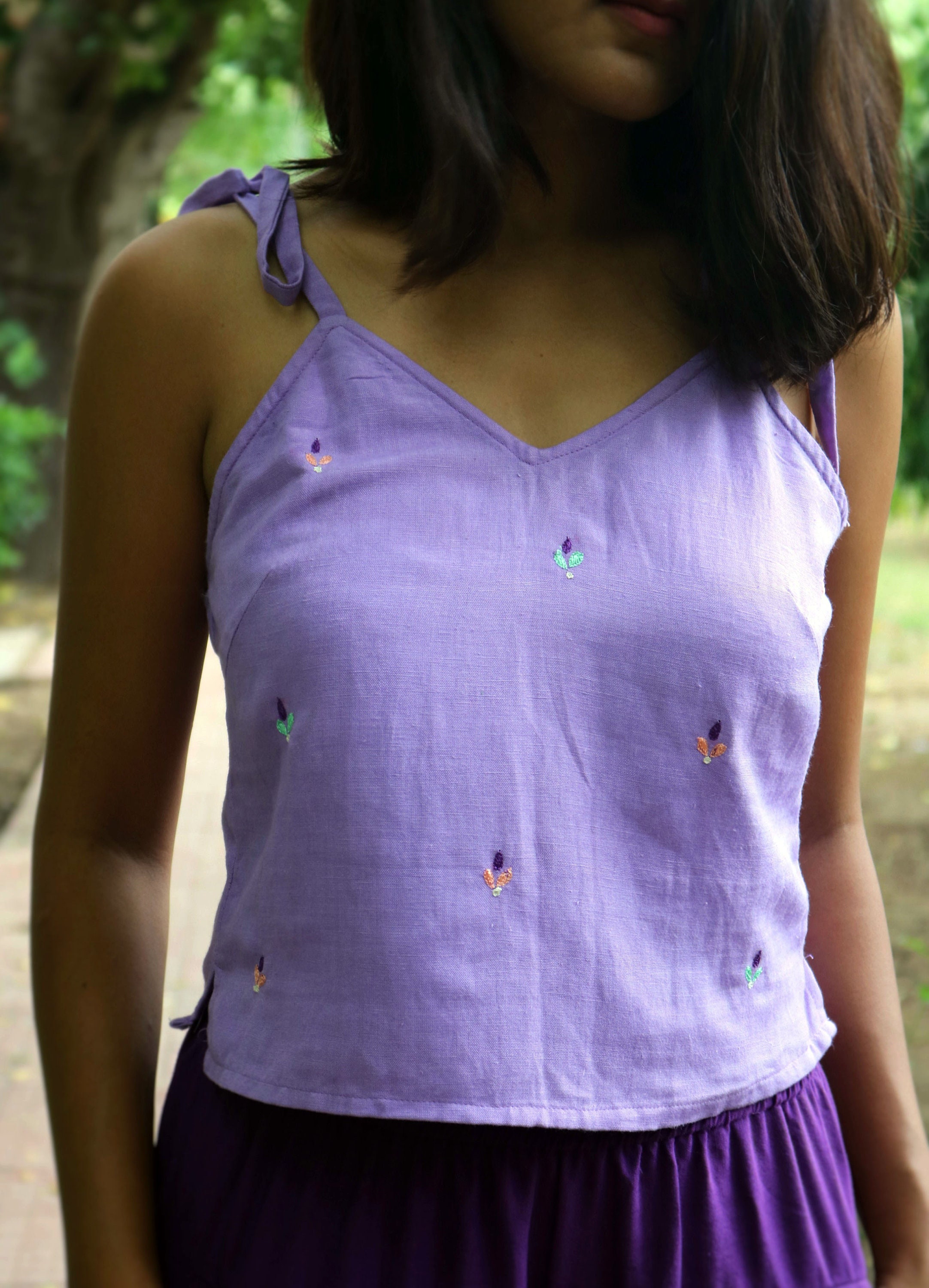 Linen top for women Violet linen top Linen tank top Made to | Etsy