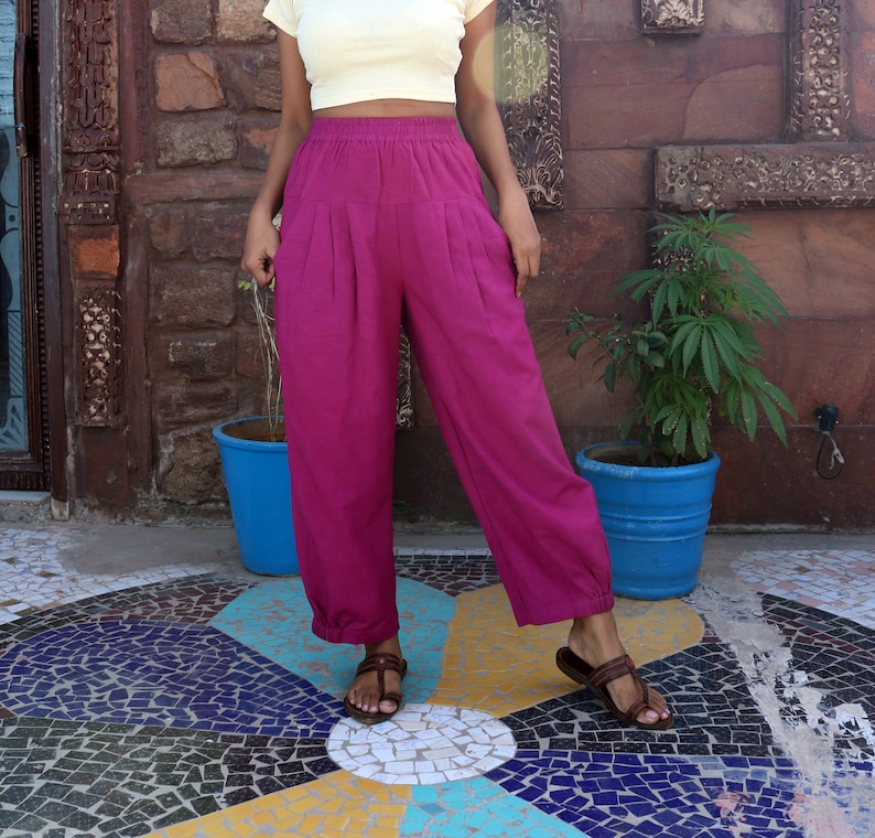 Unisex Magenta Pants for Women, Custom Made Baggy Pant, Bohemian Pants ...