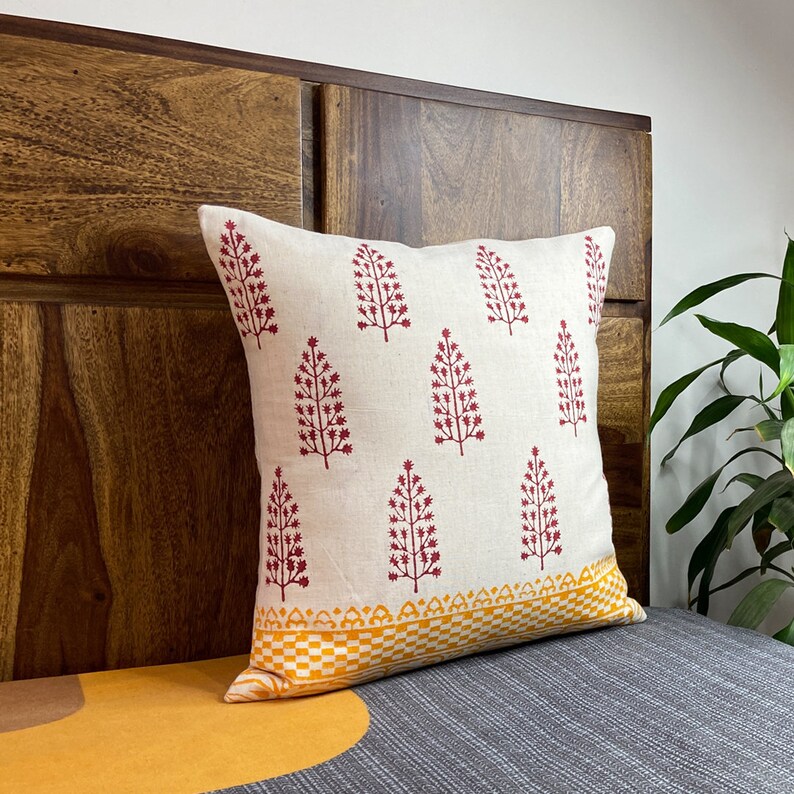 Hand Block Print Hand Made Hand Block Print Linen Cushion - Etsy