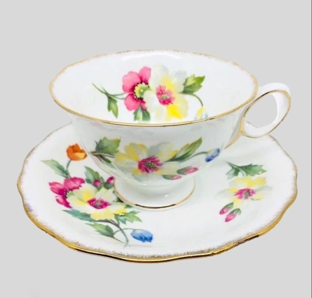 Radfords Fenton Tea Cup and Saucer, Floral Spray, 1930s Stoke-on-trent ...