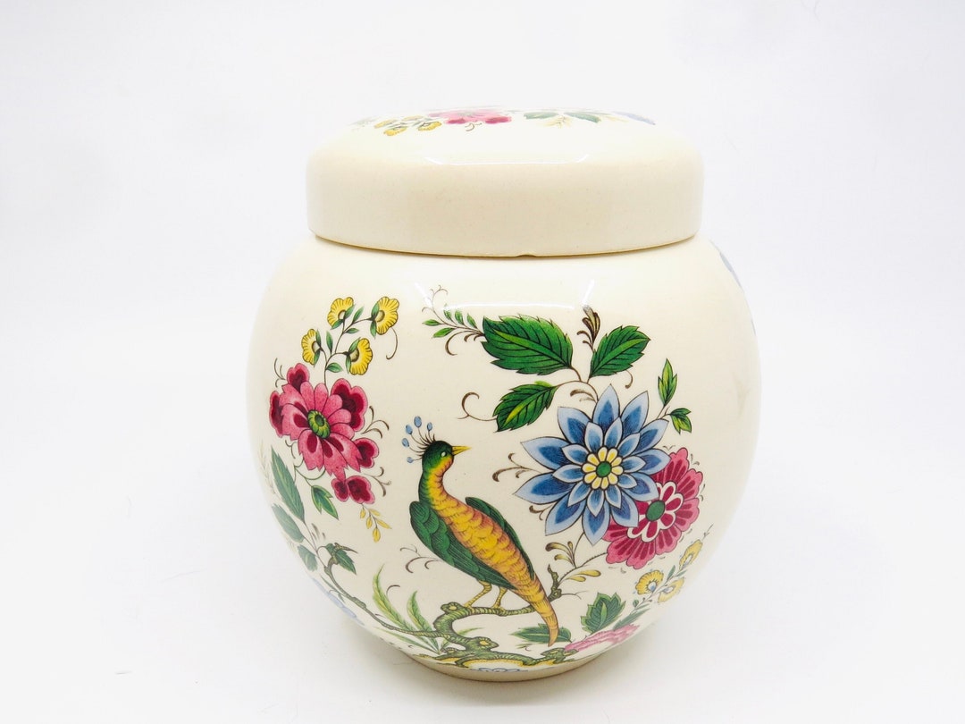 IMPERFECT Vintage Sadler Ginger Jar, Tea Caddy, Bird on a Branch ...